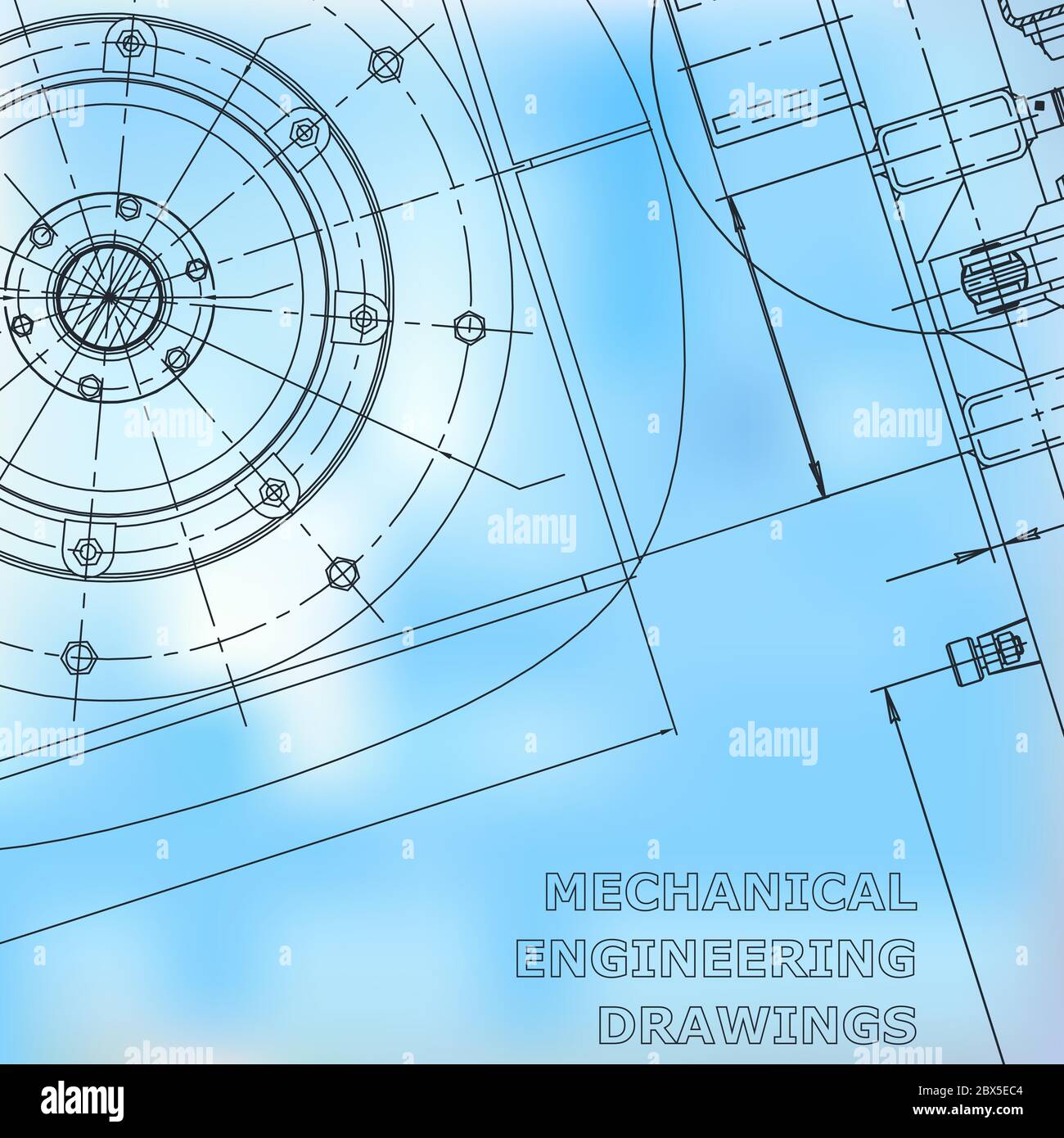 Blueprint. Vector engineering illustration. Blue Cover, flyer ...