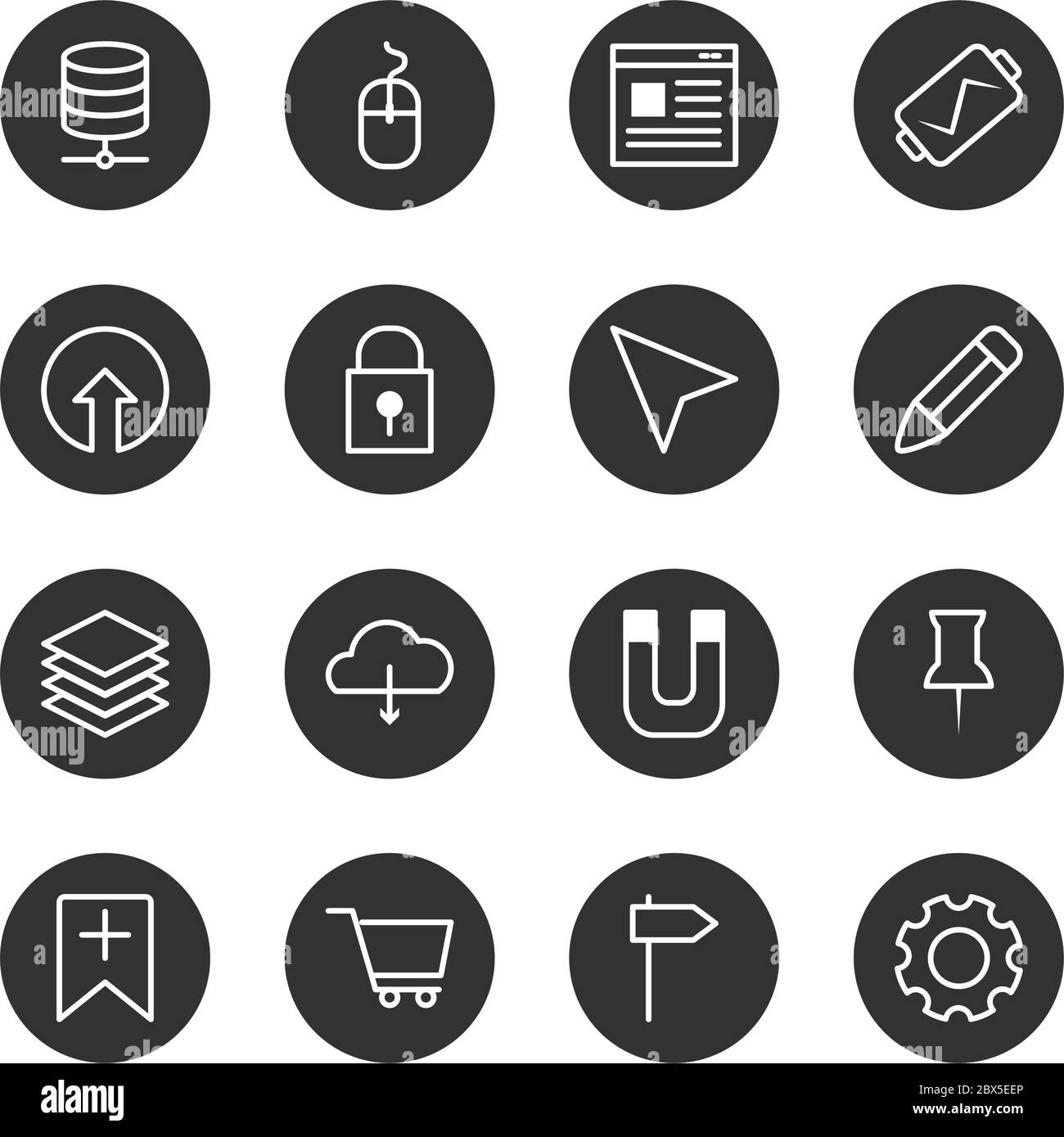 localization arrow and user interface icon set over white background ...