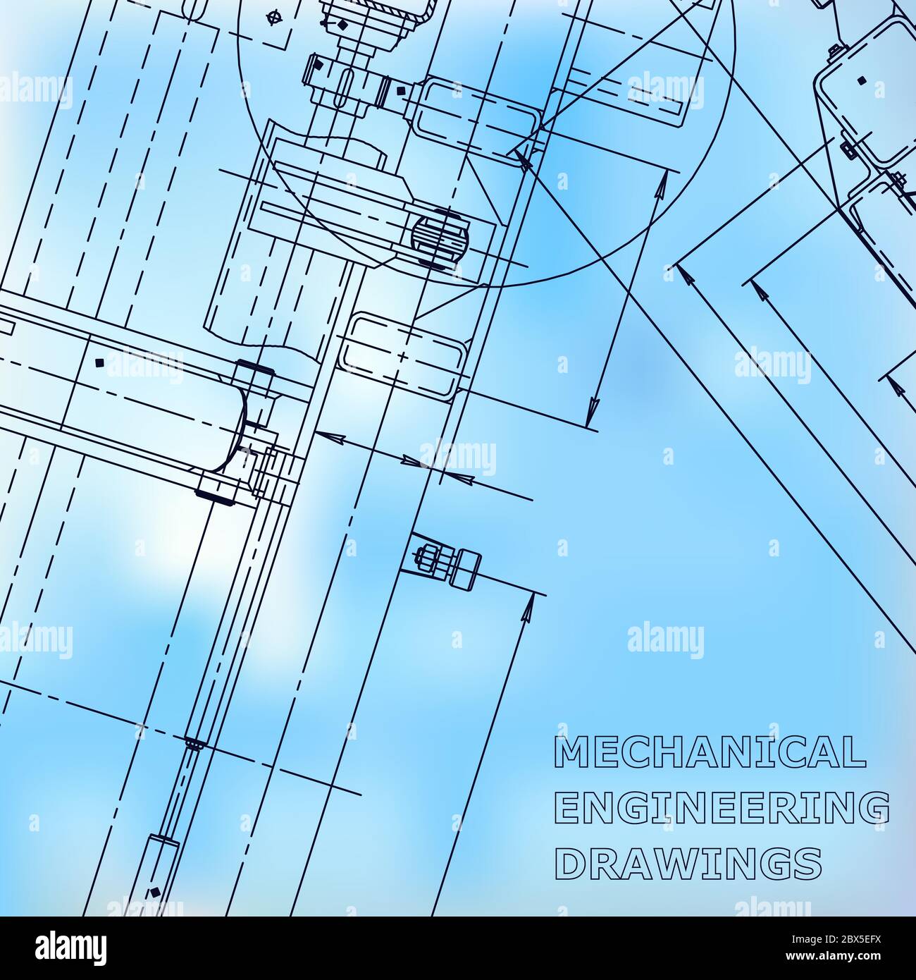 Blueprint. Vector engineering illustration. Computer aided design systems. Instrument-making ...