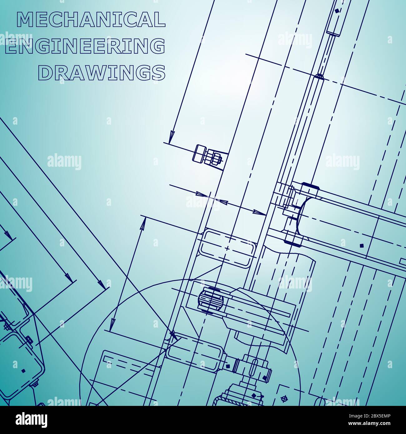 Blueprint. Vector engineering illustration. Light blue Technical ...