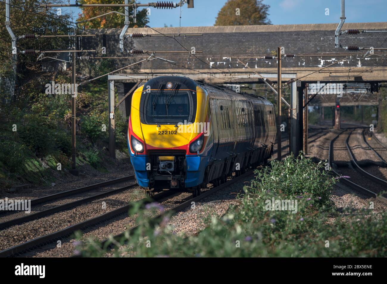 Class 222 Meridian train in East Midlands Trains livery on the midland ...