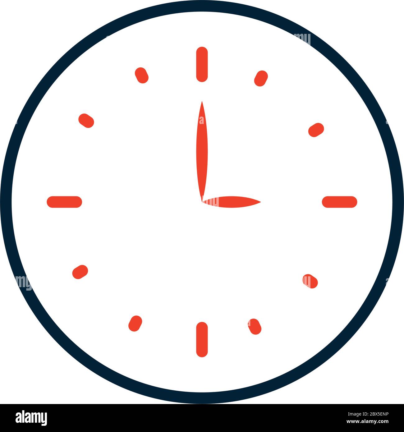 clock time icon over white background, half line half color style ...
