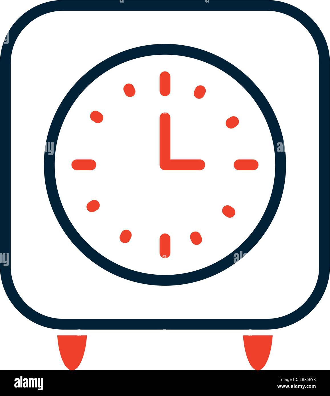 table clock icon over white background, half line half color style ...