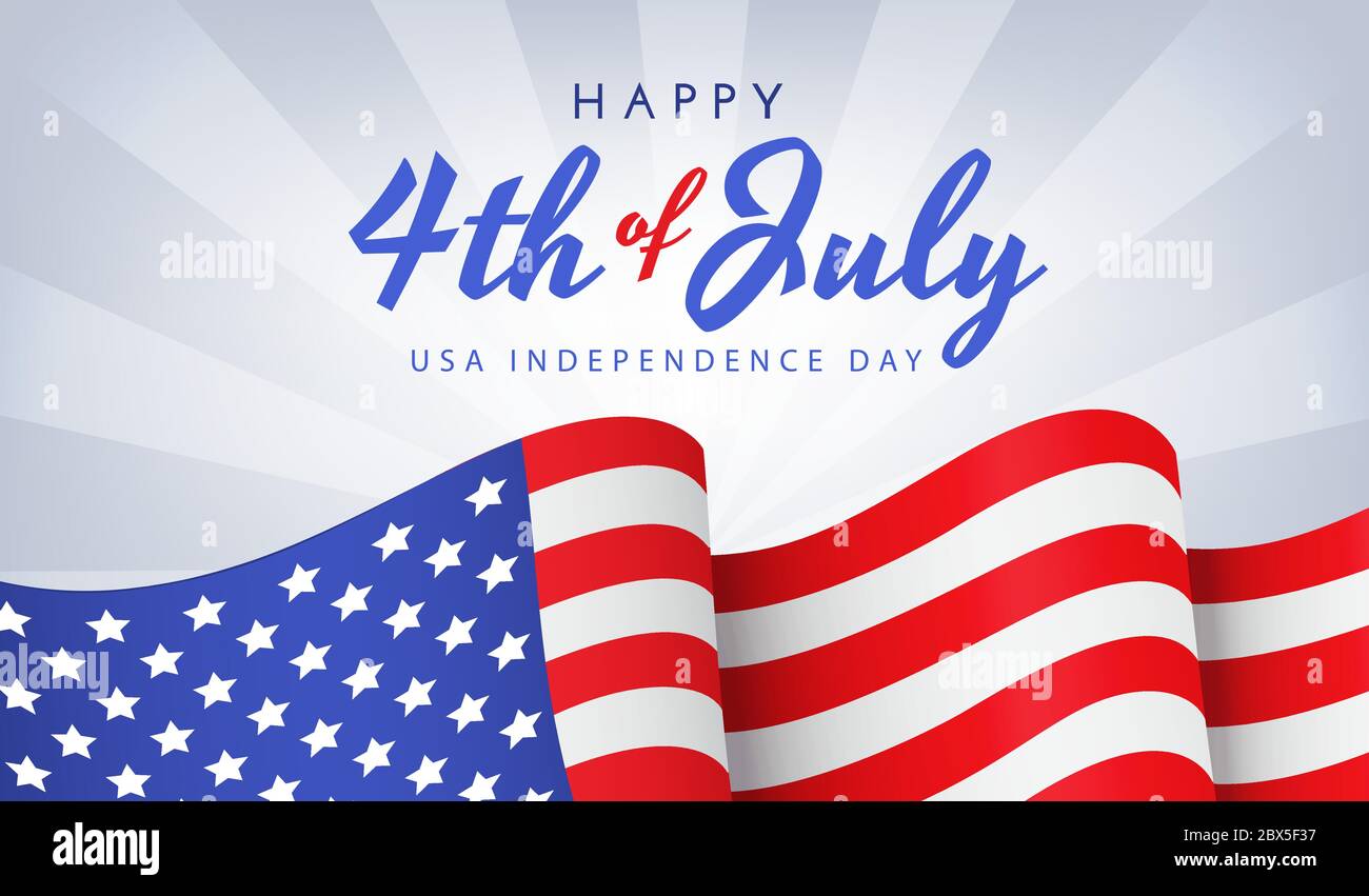 US independence day banner, poster or greeting card with national flag ...