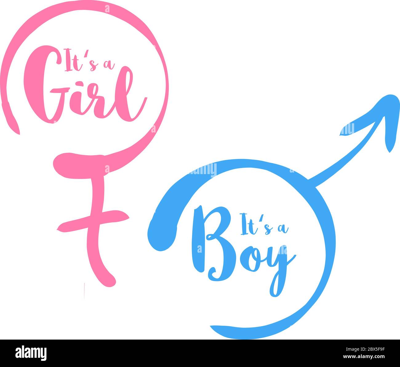 Its a boy or girl - baby shower invitation template. Calligraphic text ...