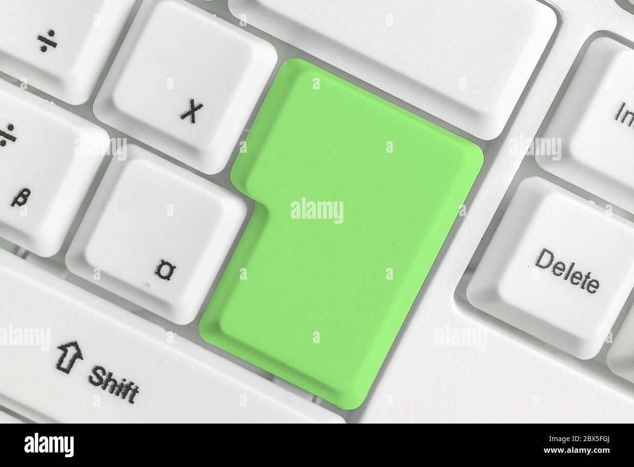 Pc Keyboard Key With Empty Note Paper Above Copy Space Stock Photo - Alamy