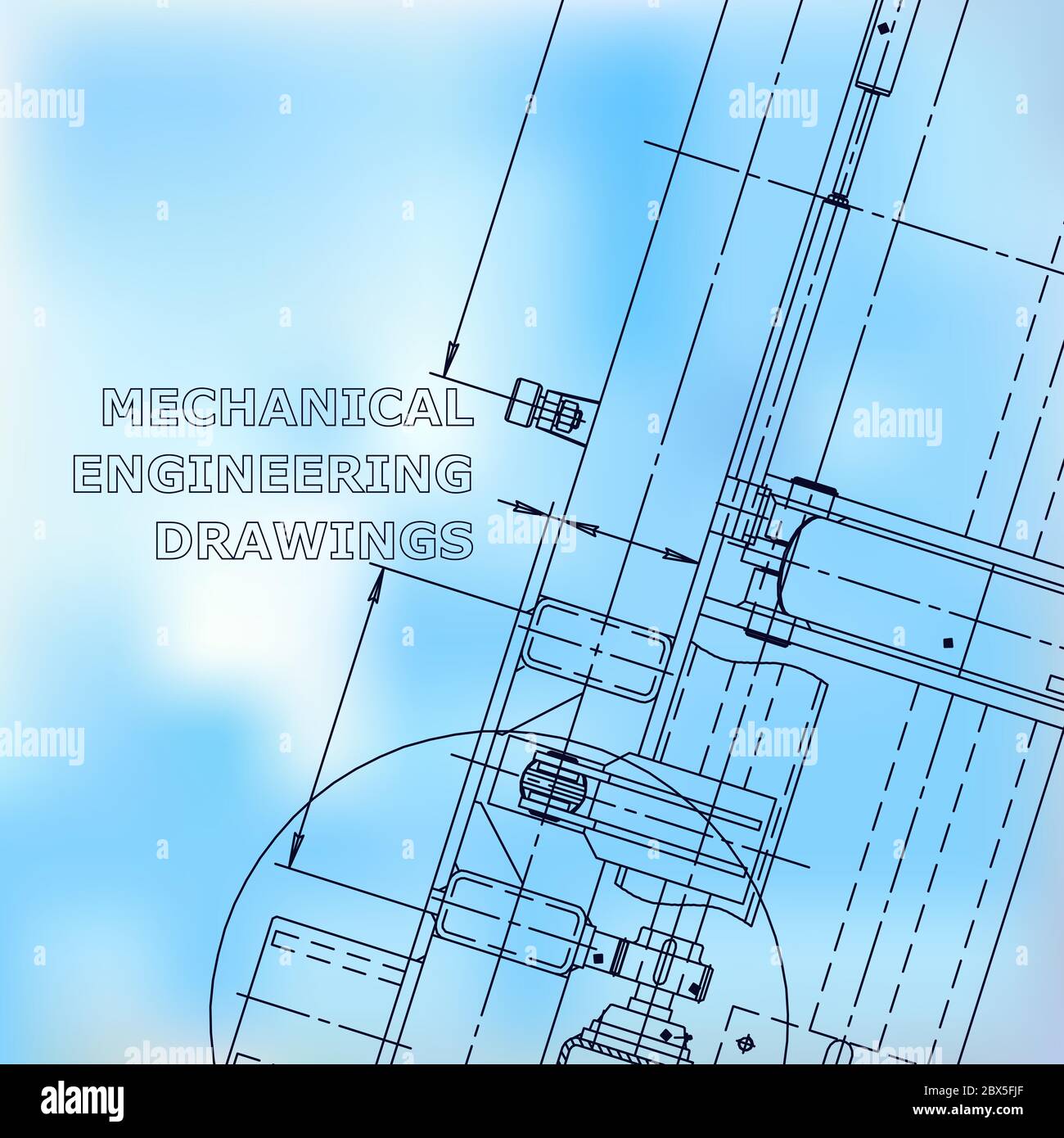 Blueprint, Sketch. Vector engineering illustration. Cover, flyer ...