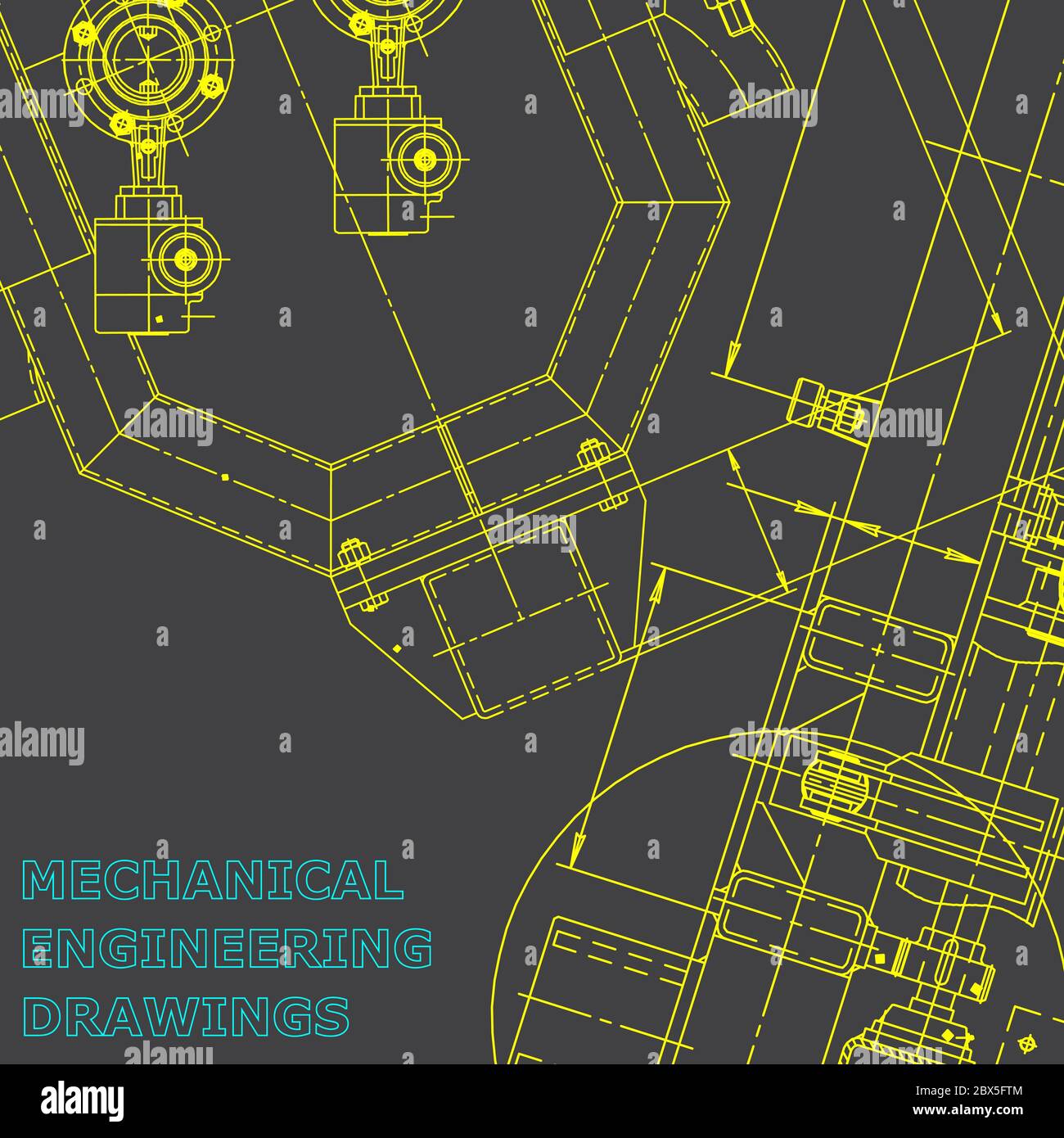Blueprint, Sketch. Vector engineering illustration. Cover, flyer ...