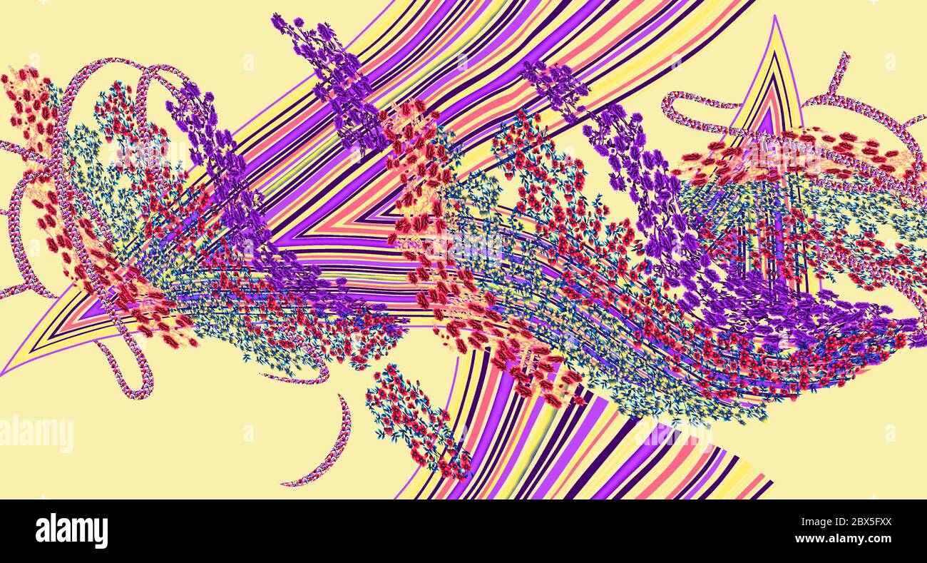 The Amazing fabric Abstract Background, Halftone Flowers Bouquet ...