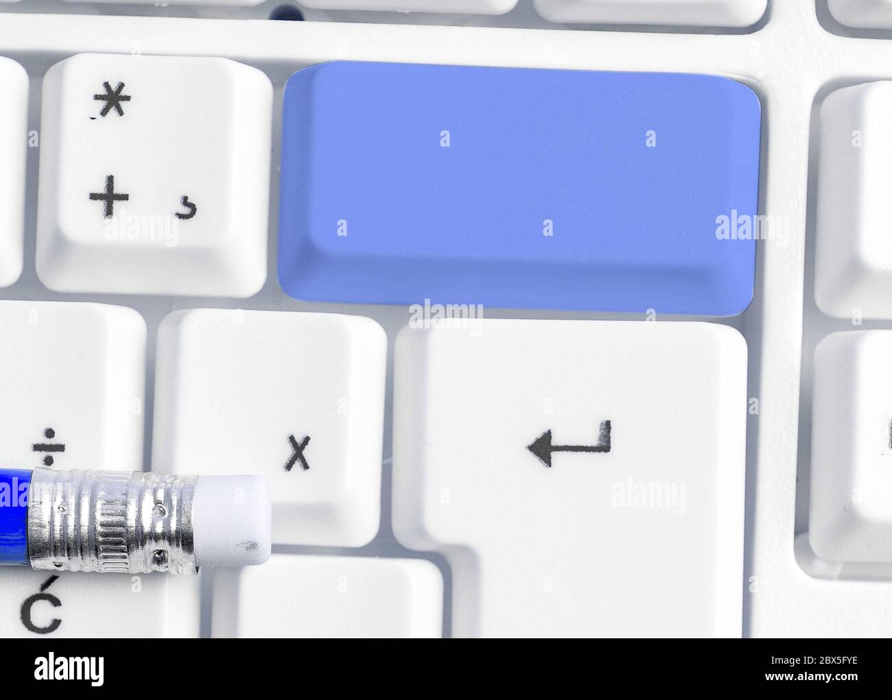Pc Keyboard Key With Empty Note Paper Above Copy Space Stock Photo - Alamy