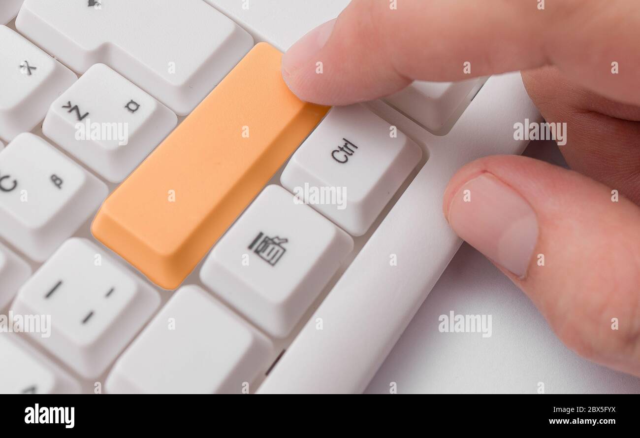 Pc Keyboard Key With Empty Note Paper Above Copy Space Stock Photo - Alamy