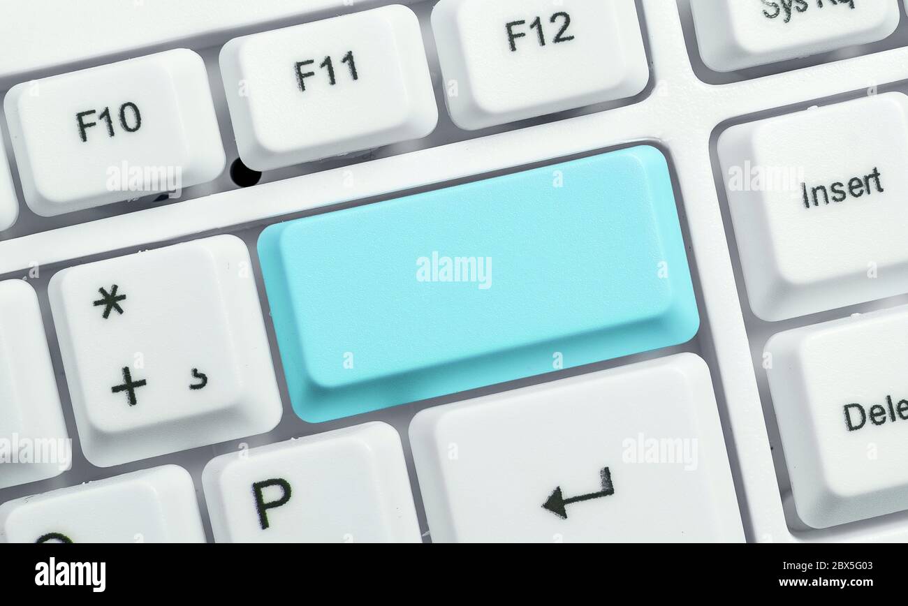 Pc Keyboard Key With Empty Note Paper Above Copy Space Stock Photo - Alamy