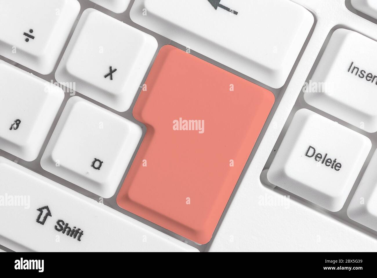 Pc Keyboard Key With Empty Note Paper Above Copy Space Stock Photo - Alamy