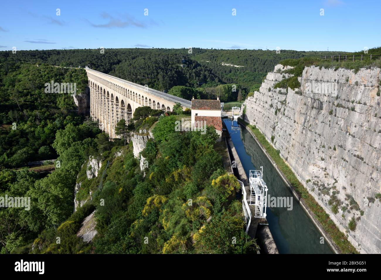 Aerial View of Roquefavour Aqueduct (1841-1847) & Canal de Marseille ...