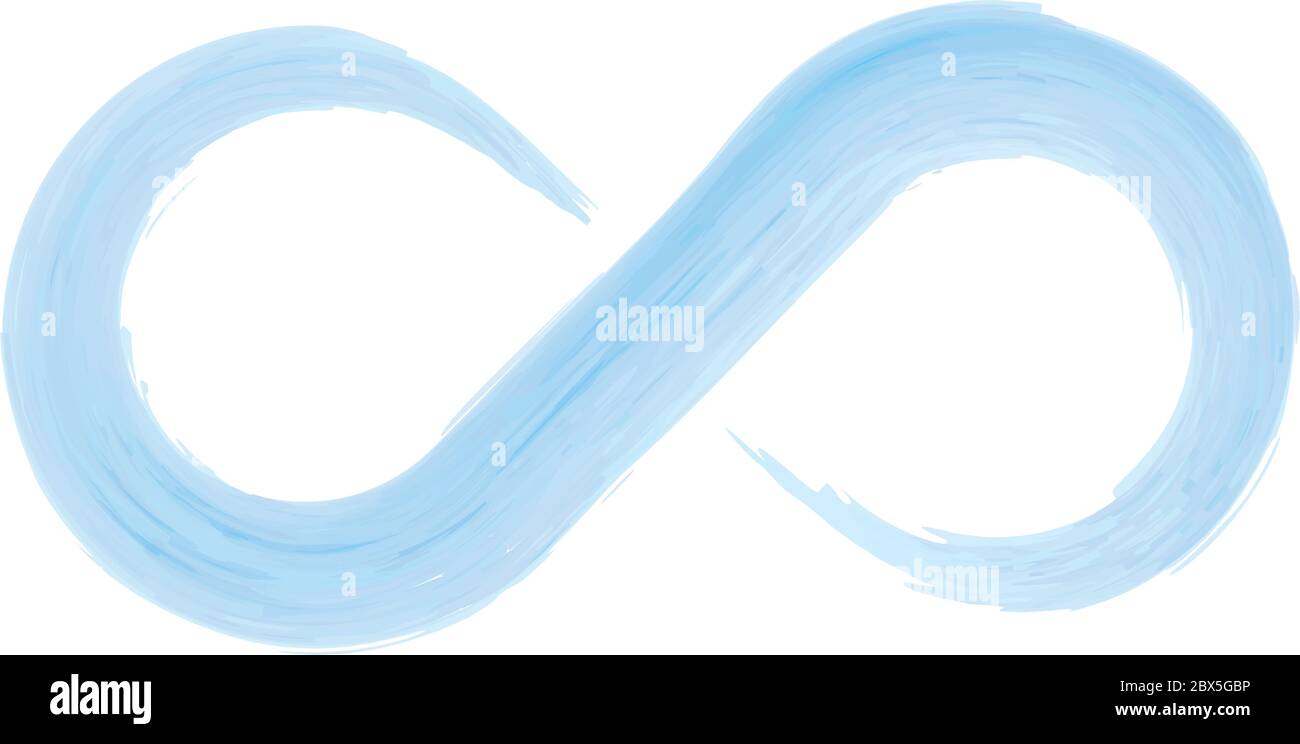 Blue infinity symbol icon. Hand drawn watercolor vectori illustration ...