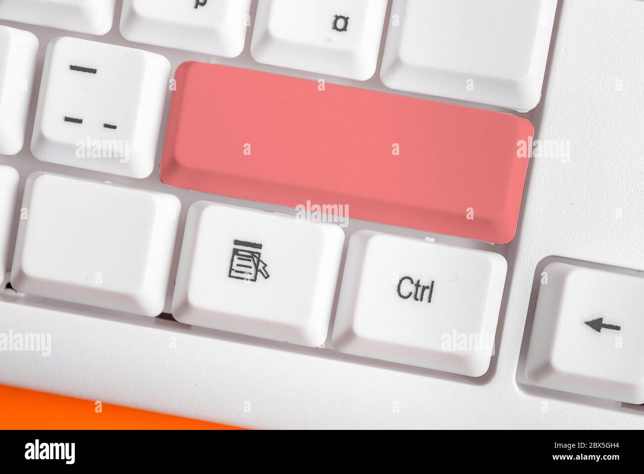 Pc Keyboard Key With Empty Note Paper Above Copy Space Stock Photo - Alamy