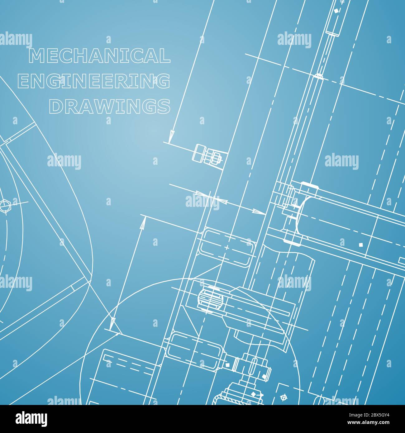 Blueprint, Sketch. Vector engineering illustration. Cover, flyer. Blue ...