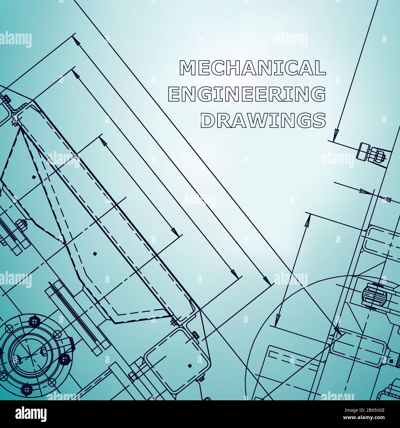 Blueprint. Corporate Identity. Light blue. Technical illustrations ...