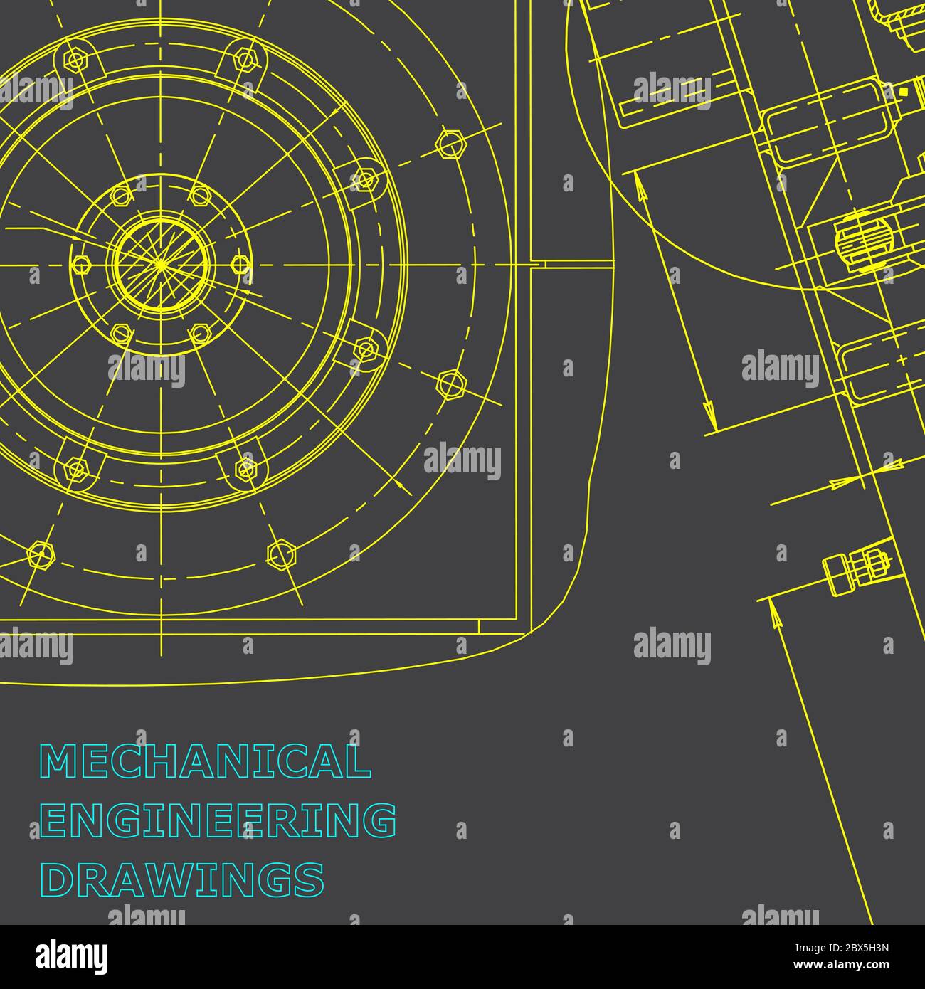 Blueprint, Sketch. Vector engineering illustration. Cover, flyer ...