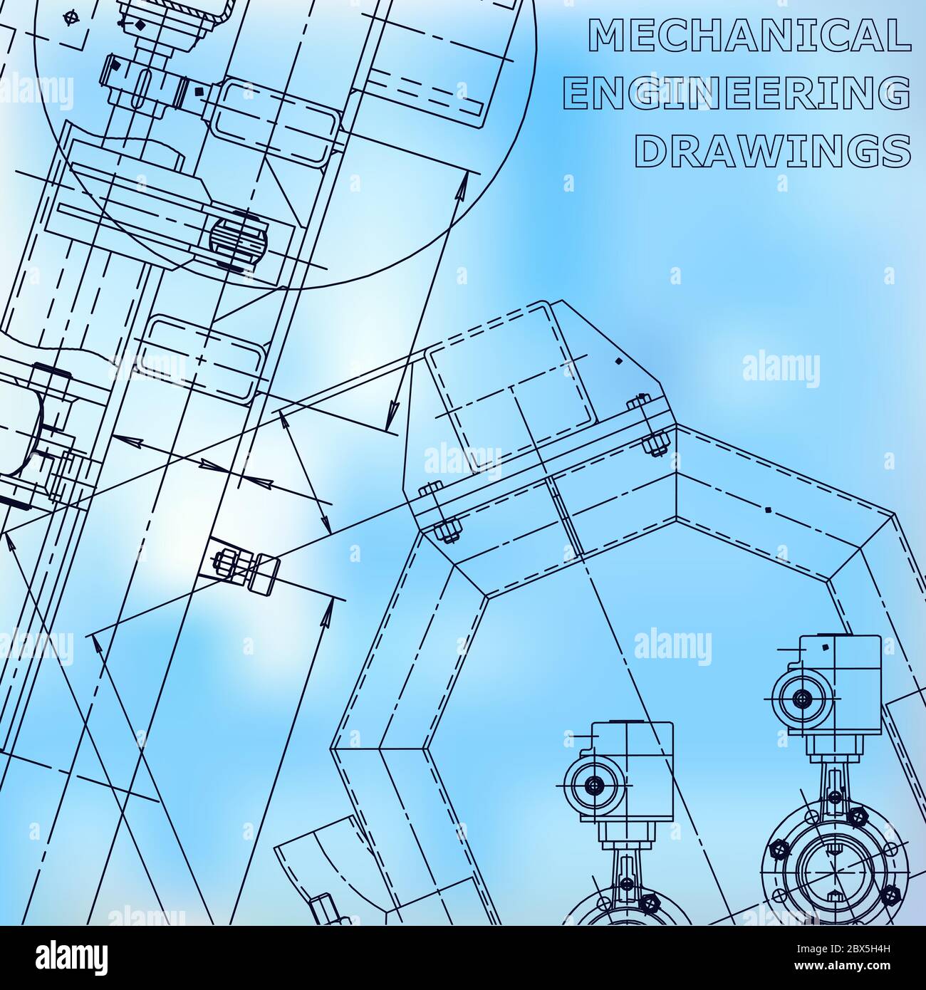 Blueprint, Sketch. Vector engineering illustration. Cover, flyer ...