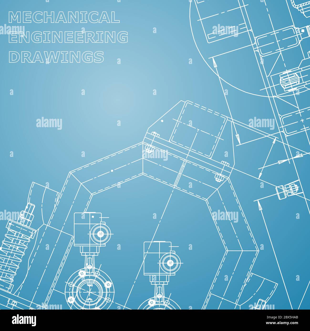 Blueprint, Sketch. Vector engineering illustration. Cover, flyer ...