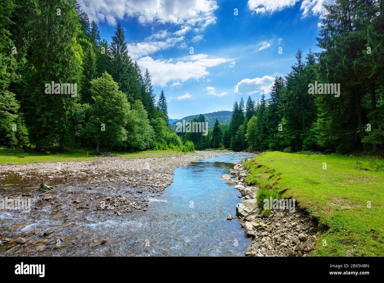 river in the mountain landscape. beautiful nature scenery with water ...