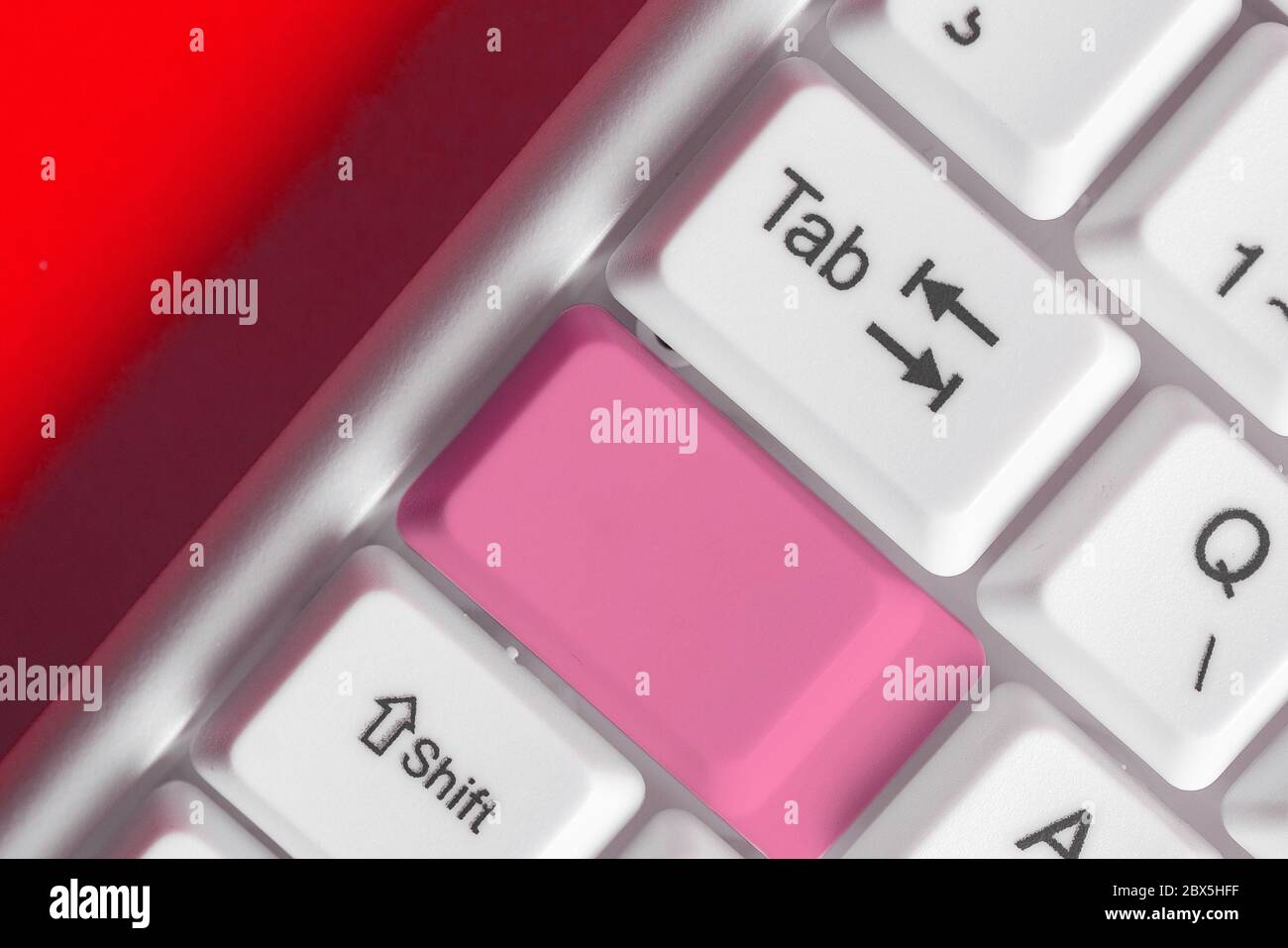 Pc Keyboard Key With Empty Note Paper Above Copy Space Stock Photo - Alamy