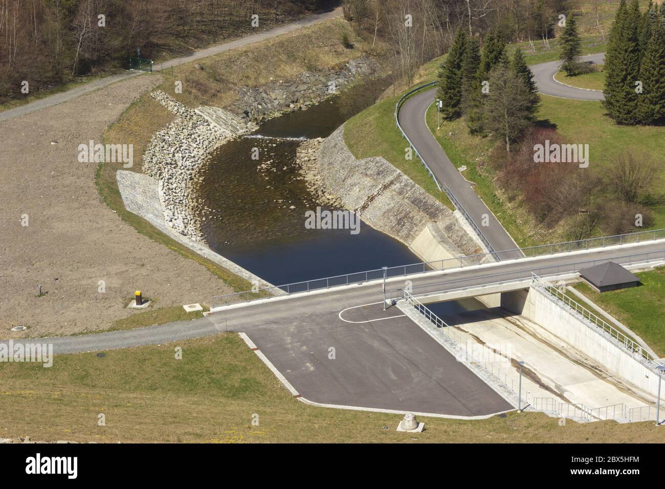 View from the dam of sance recice to the valley in the beskydy ...
