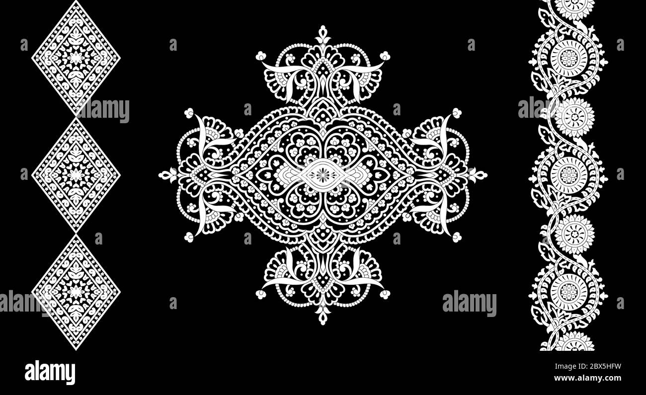 Renaissance Period Inspired Square Ornament Background Pattern. one ...