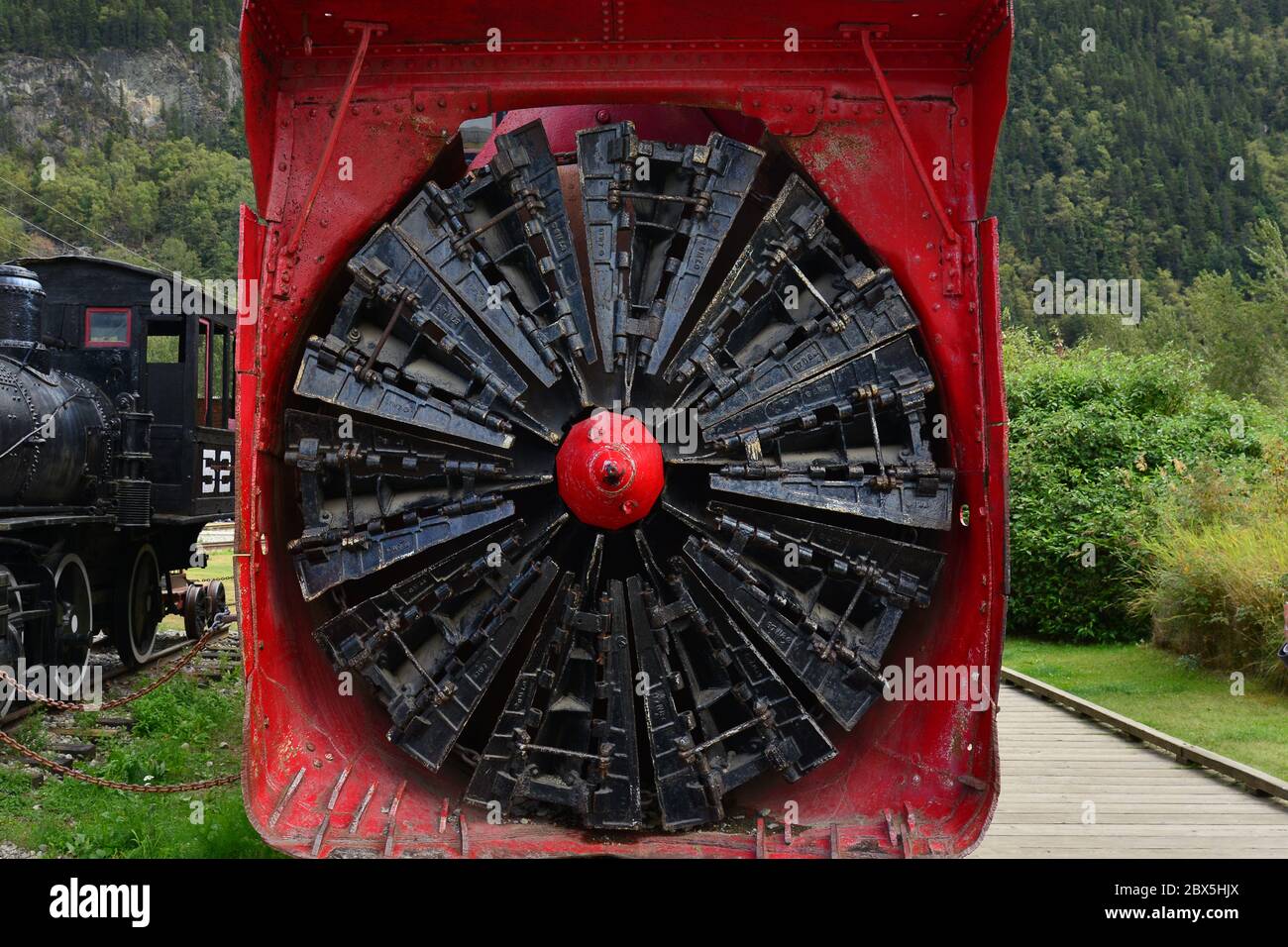 The old Rail track snow blower, at Skagway, Alaska, USA Stock Photo - Alamy