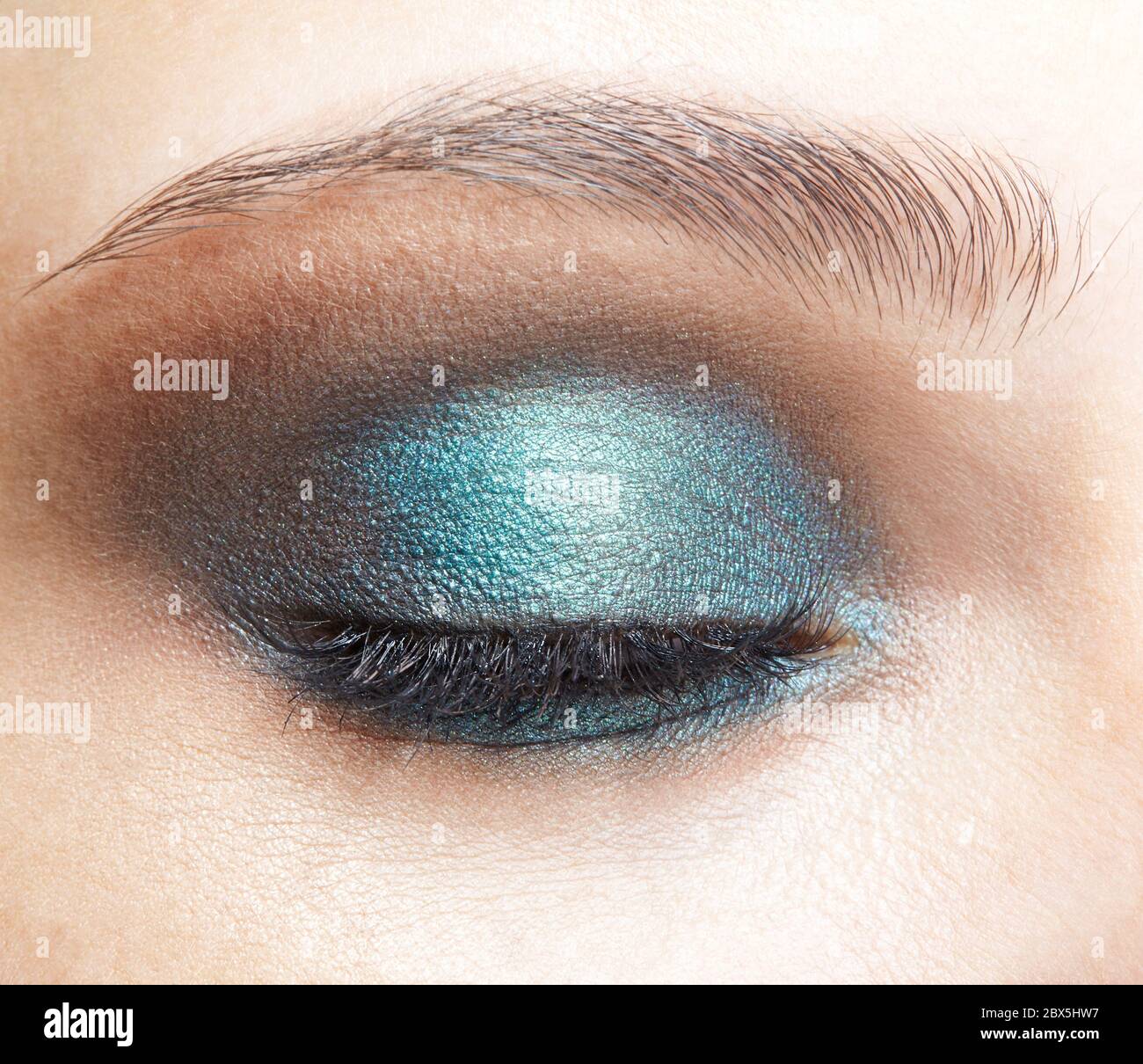 Closed eye blue eye shadow hi-res stock photography and images - Alamy