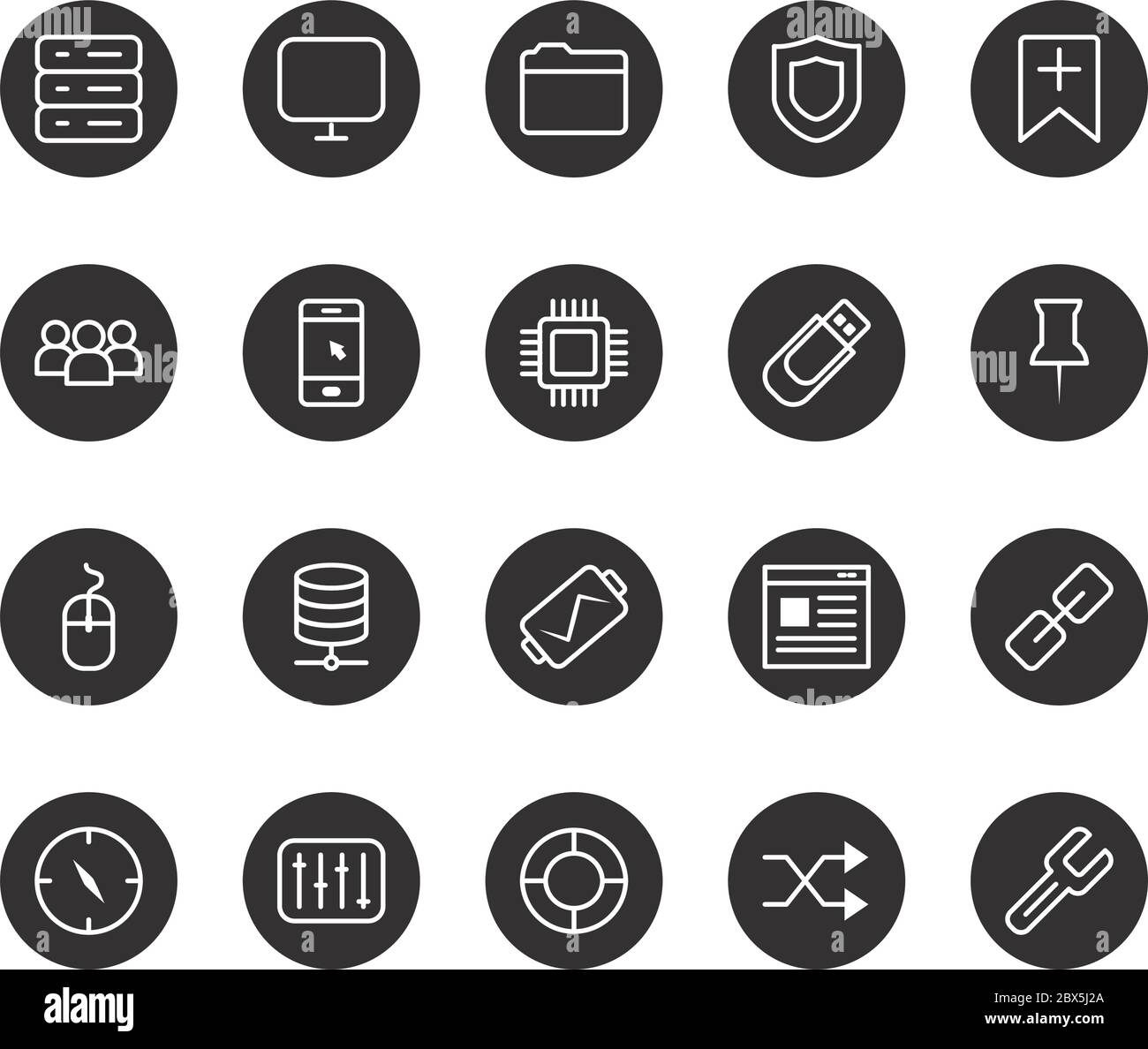 mouse device and ui or ux icon set over white background, block style ...