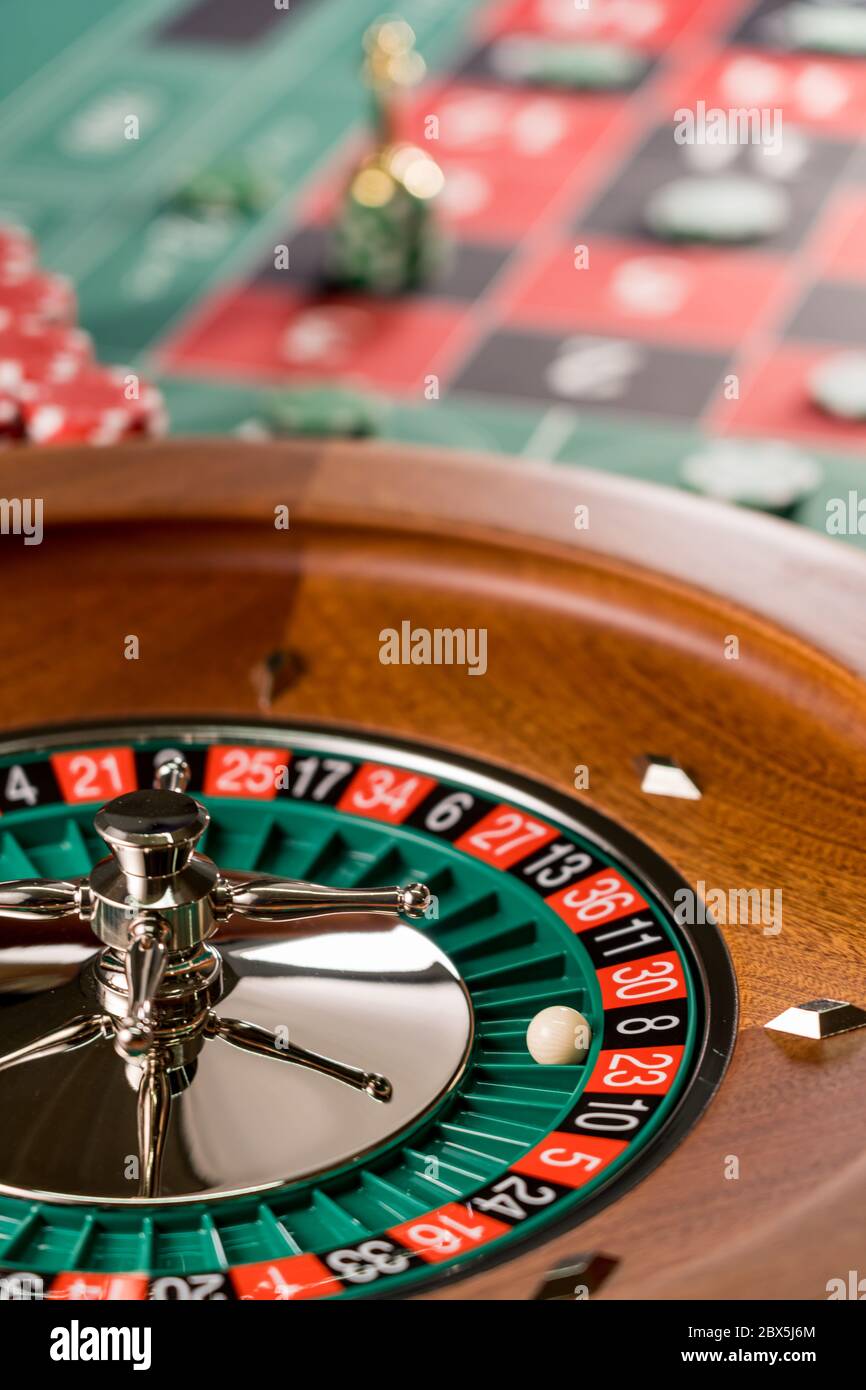 Roulette table close up at the Casino - Selective Focus Stock Photo - Alamy