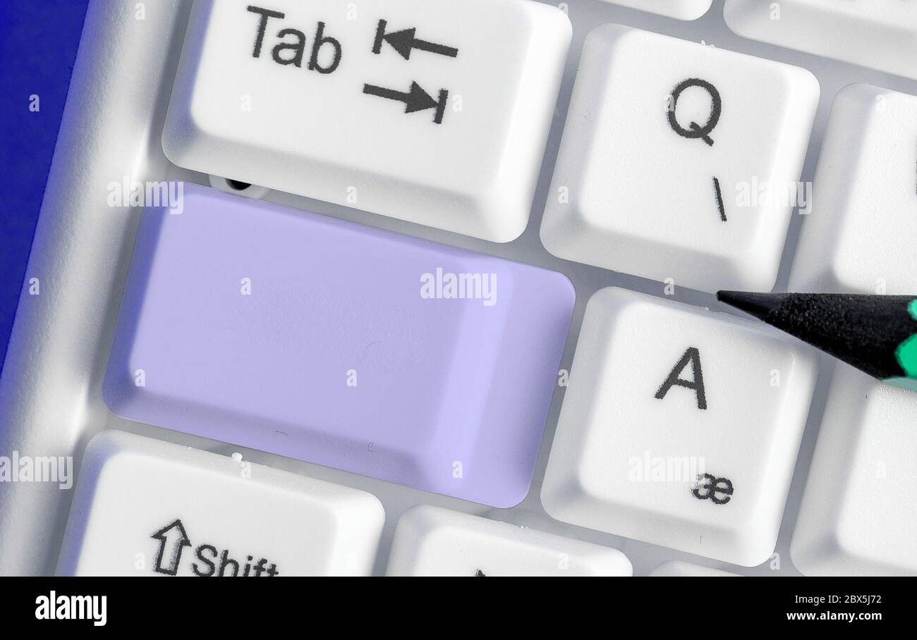 Pc Keyboard Key With Empty Note Paper Above Copy Space Stock Photo - Alamy