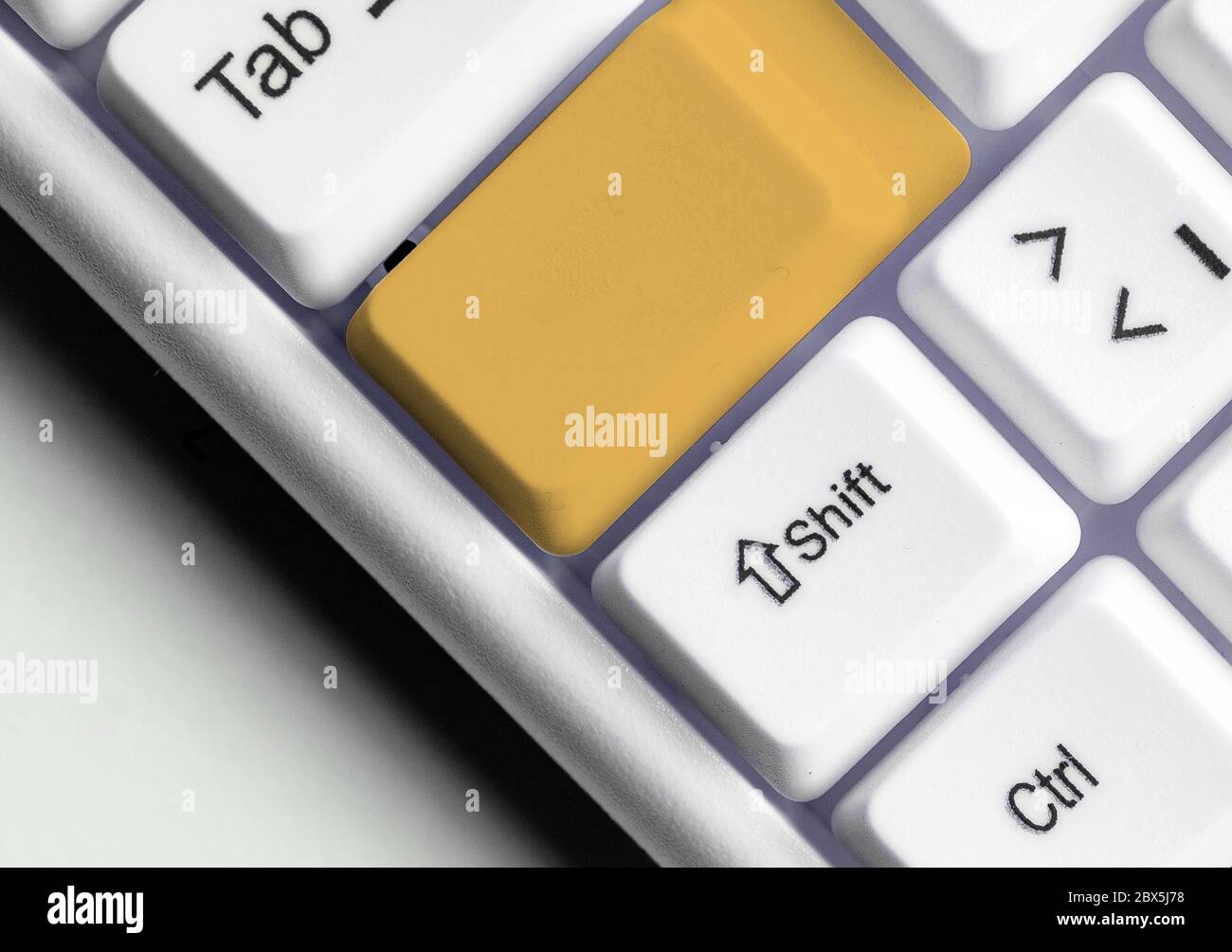 Pc Keyboard Key With Empty Note Paper Above Copy Space Stock Photo - Alamy