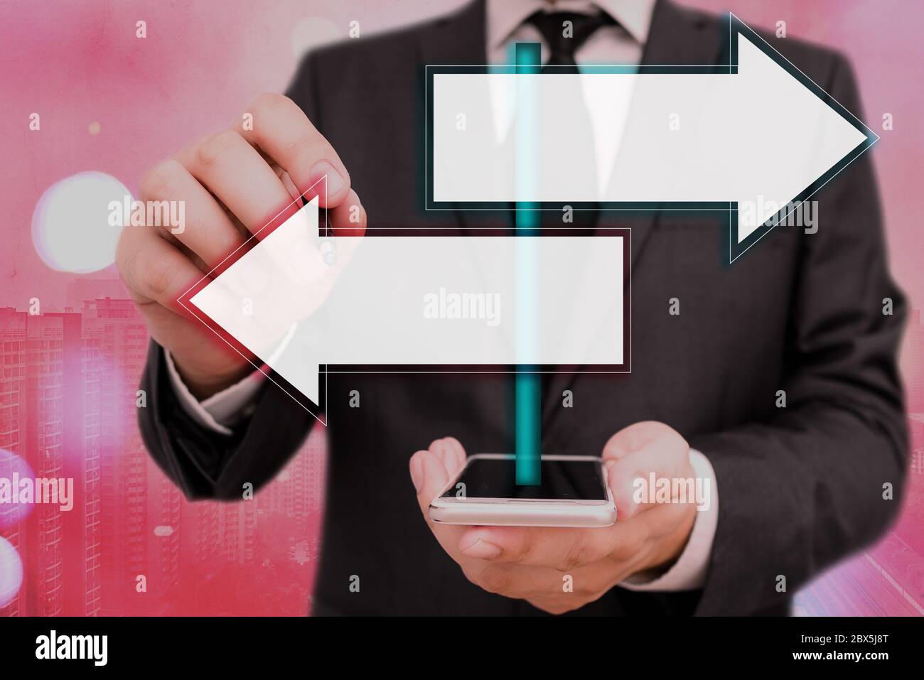 Competitiveness Symbol In Diverging Opposite Views Business Choice ...