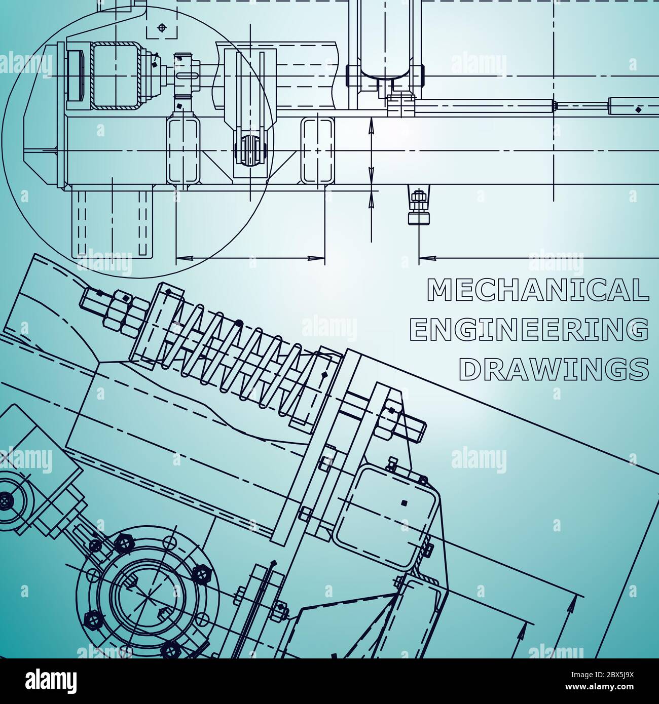 Blueprint, scheme, plan, sketch. Technical illustrations, background ...