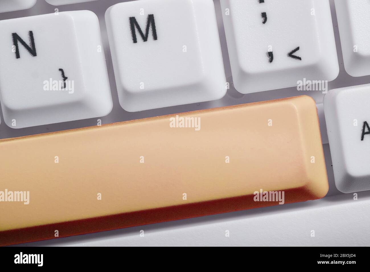 Pc Keyboard Key With Empty Note Paper Above Copy Space Stock Photo - Alamy