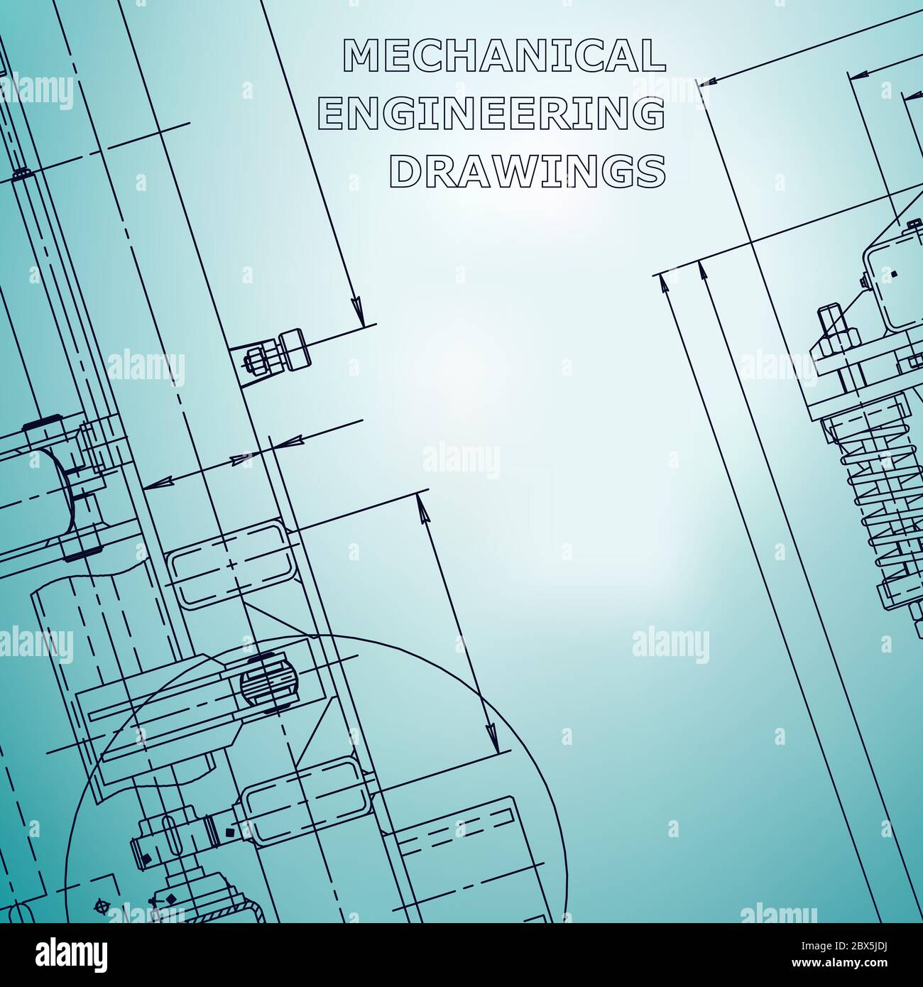 Blueprint. Vector engineering drawing. Mechanical instrument making ...
