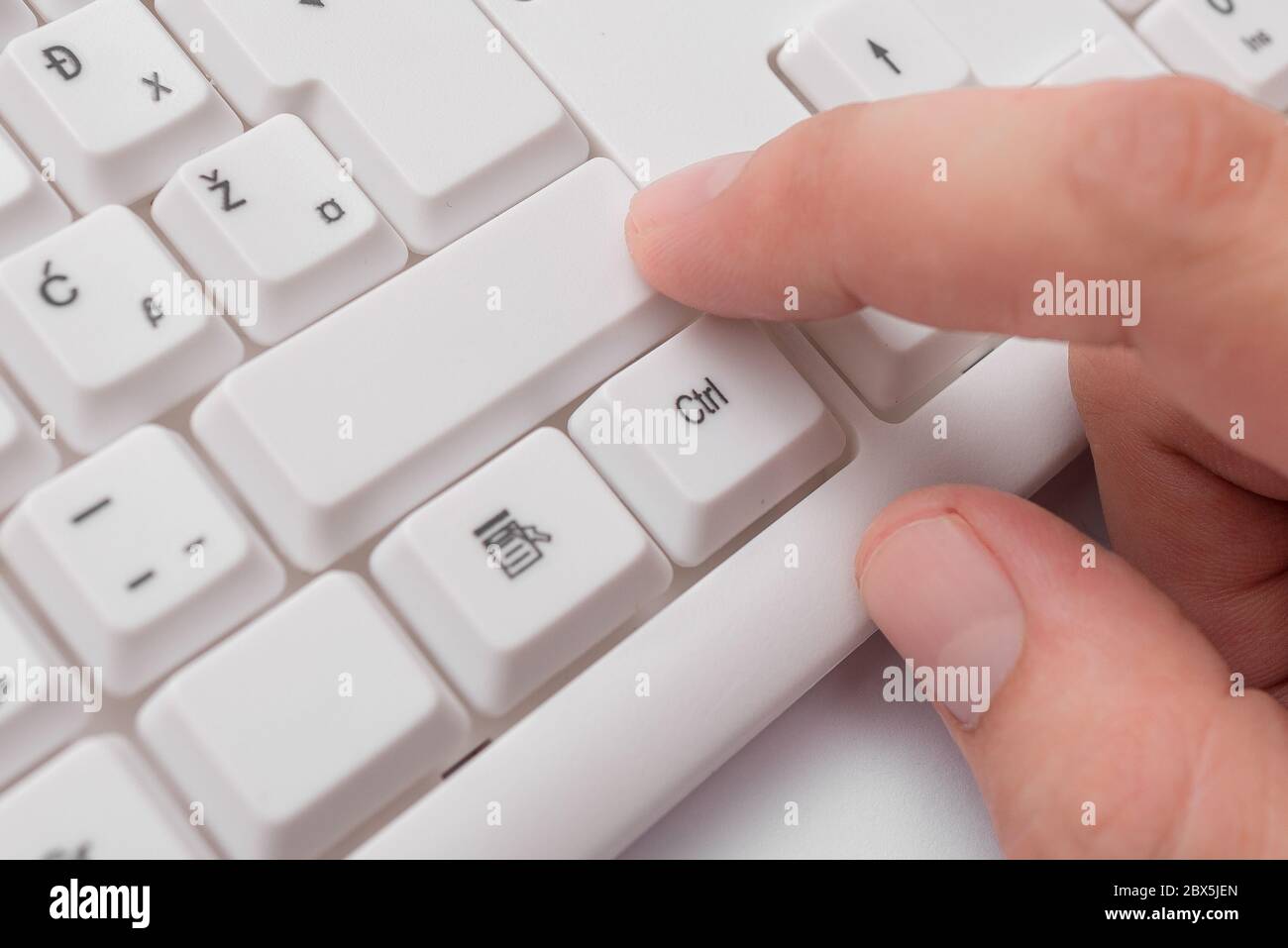 Pc Keyboard Key With Empty Note Paper Above Copy Space Stock Photo - Alamy