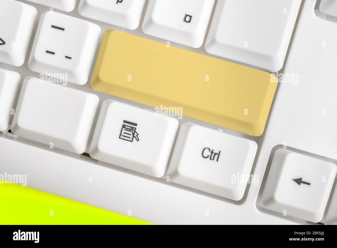 Pc Keyboard Key With Empty Note Paper Above Copy Space Stock Photo - Alamy