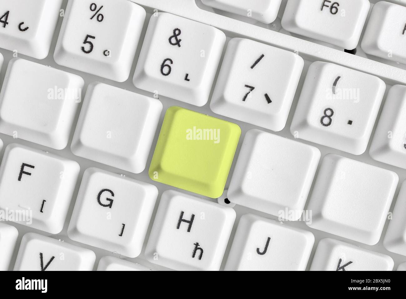 Pc Keyboard Key With Empty Note Paper Above Copy Space Stock Photo - Alamy