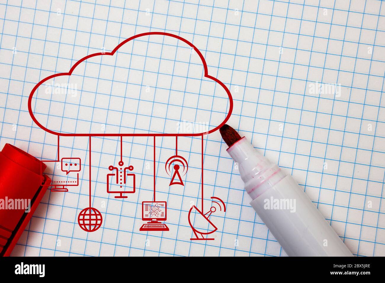 Futuristic Big Data Cloud Computing Diagram Network Storage Technology ...