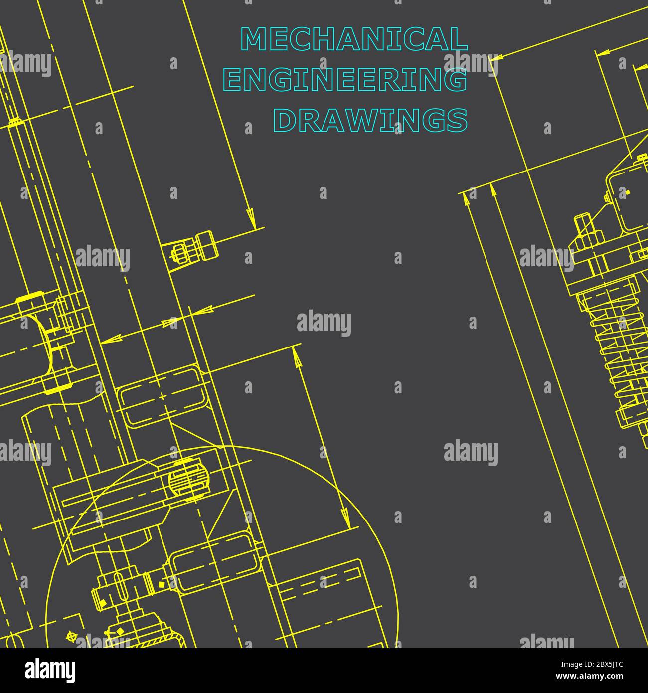 Blueprint. Vector engineering drawing. Mechanical instrument making ...