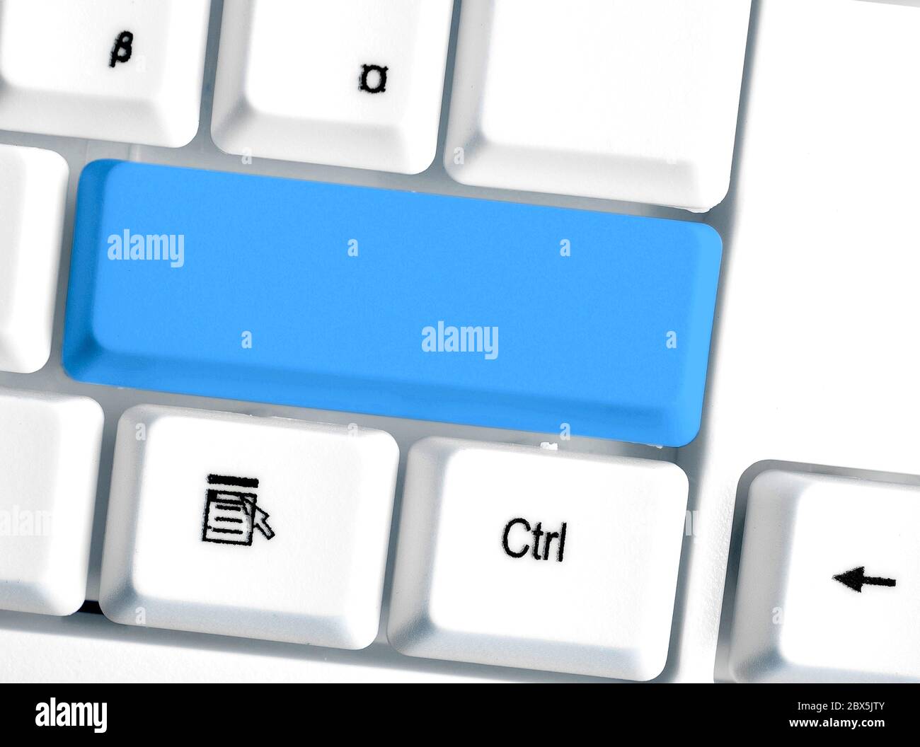 White Pc Keyboard With Empty Note Paper Above White Key Copy Space Stock Photo - Alamy