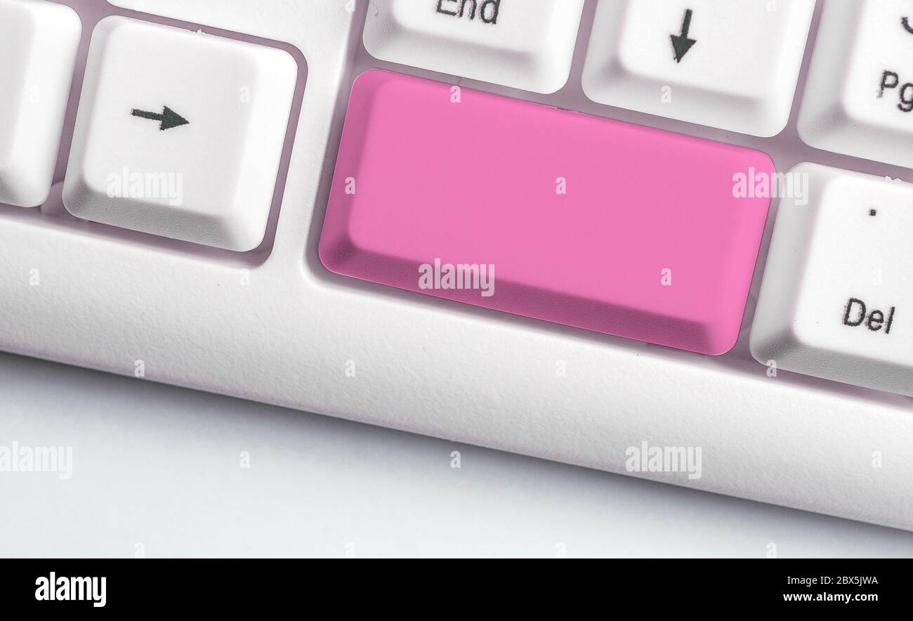 Pc Keyboard Key With Empty Note Paper Above Copy Space Stock Photo - Alamy
