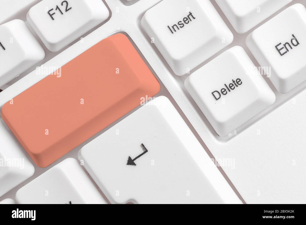 Pc Keyboard Key With Empty Note Paper Above Copy Space Stock Photo - Alamy