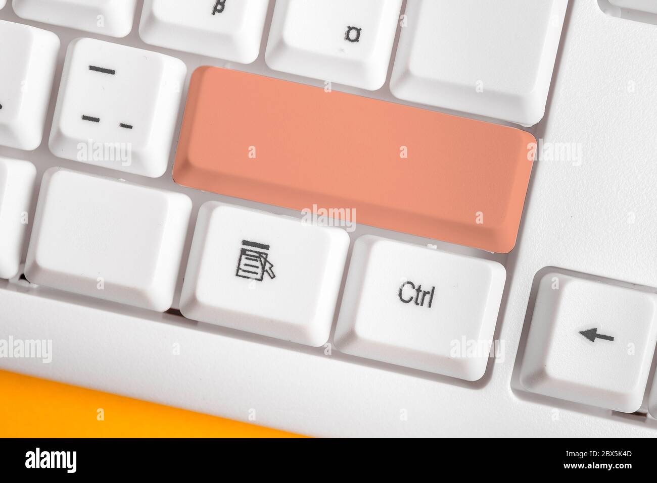 Pc Keyboard Key With Empty Note Paper Above Copy Space Stock Photo - Alamy