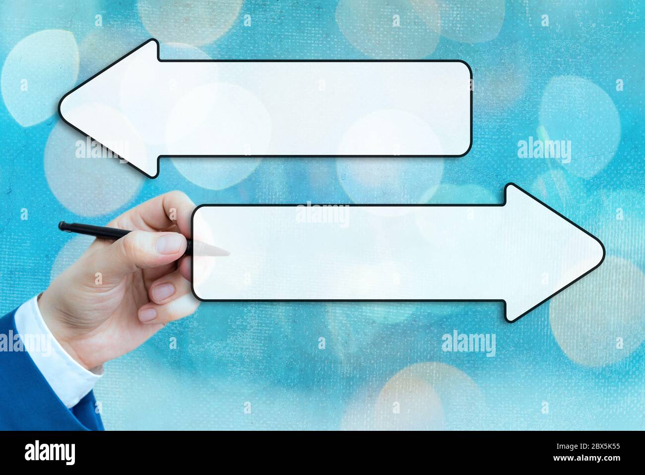 Competitiveness Symbol In Diverging Opposite Views Business Choice ...