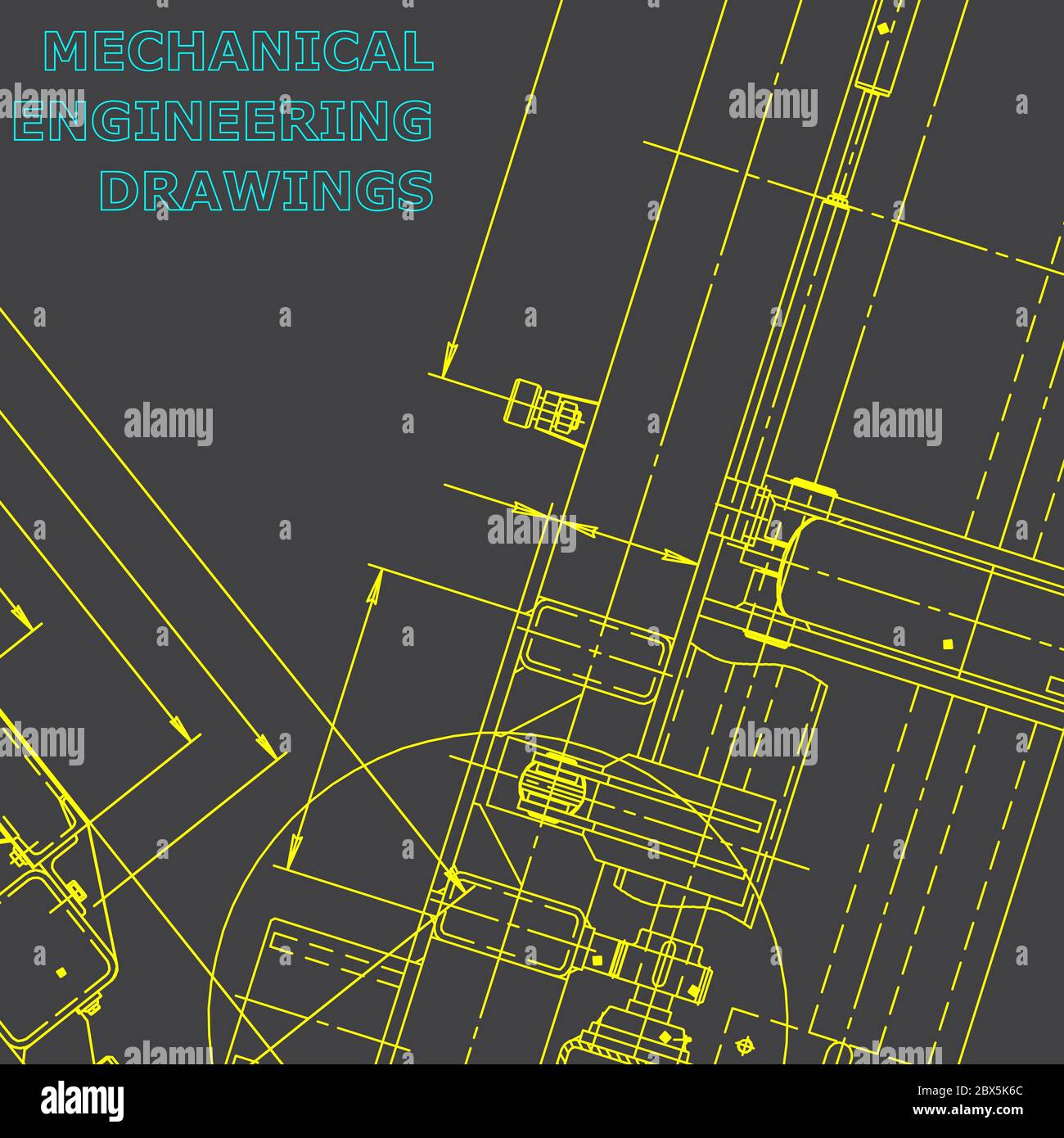 Blueprint. Vector engineering illustration. Gray Technical ...